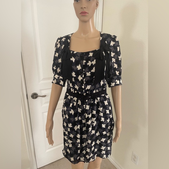 Milly of New York | Dresses | Milly Blue Bird Dress With Bows Belt Seen ...